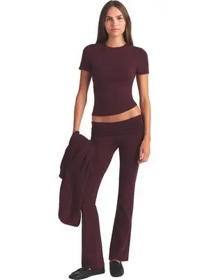 SKIMS SKIMS Foldover Cotton Jersey Pants Currant