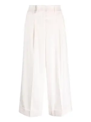 PESERICO High-Waisted Cropped-Leg Trousers