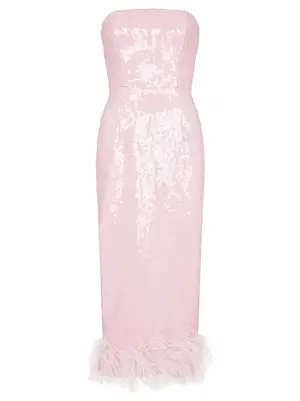 16Arlington Minelli Sequin-embellished Midi Dress - Pink