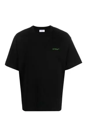 Off-White Logo-embroidered T-shirt - Black