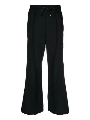 Sacai Stripe-detail Straight-leg Trousers - Black