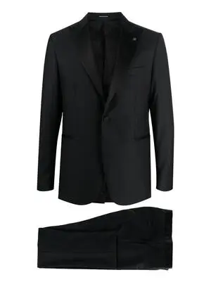 Tagliatore Single-breasted Virgin Wool Suit - Black