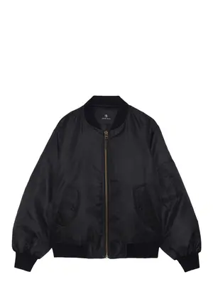 ANINE BING Leon Zipped Bomber Jacket - Black