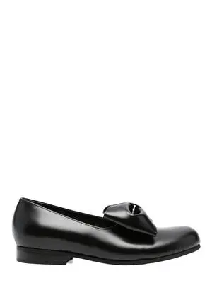 Comme Des Garçons 25mm Leather Ballerinas With Bow Detail - Black