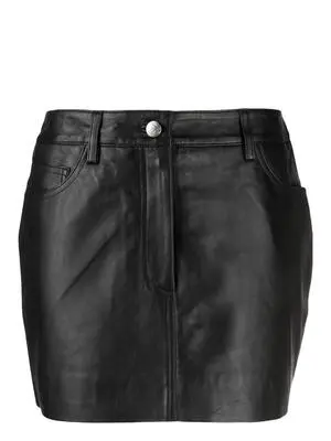 Remain Birger Christensen Leather Straight Miniskirt - Black