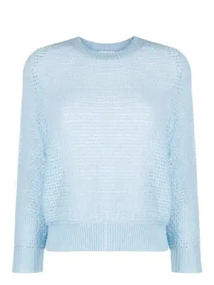 Peserico Crew-neck Waffle-knit Jumper - Blue