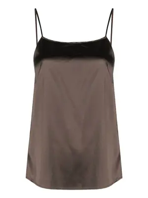 Peserico Satin-weave Tank Top - Brown