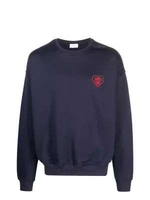 FAMILY FIRST Logo-embroidered Cotton Sweatshirt - Blue