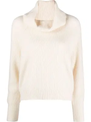 ALLUDE Cowl-neck Fine-knit Jumper - Neutrals