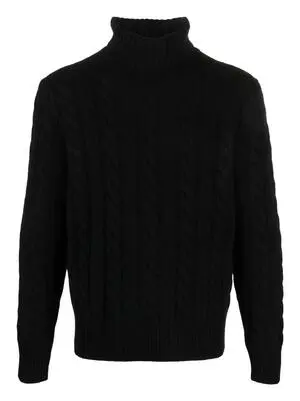 Ralph Lauren Roll-neck Cable-knit Jumper - Black