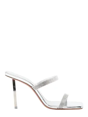 Amina Muaddi 100mm Rih Sandals - Silver