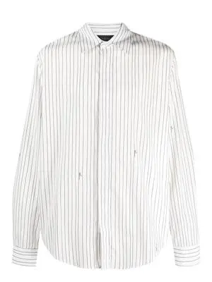 Amiri Striped Long-sleeve Cotton Shirt - White