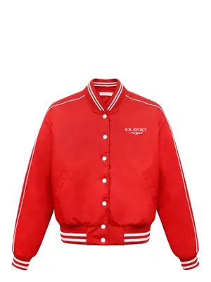 SPORTY & RICH Sr Sporty Varsity Jacket - Red