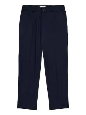 Ami Elasticated Waist Tapered Trousers - Blue