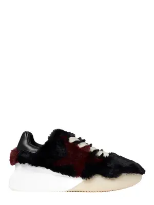 Stella McCartney Loop Faux-fur Sneakers - Black