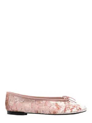 Repetto Crushed Velvet Ballerina Shoes - Pink