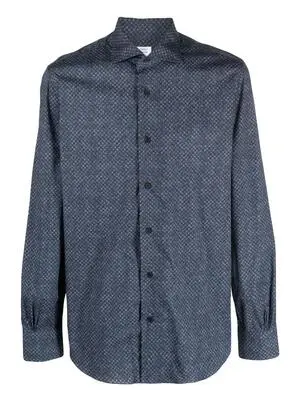 MAZZARELLI Textured-finish Cotton Shirt - Blue