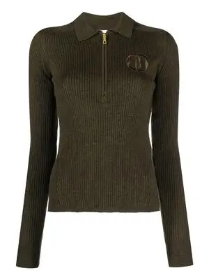 Bally Logo-embroidered Ribbed-knit Top - Green