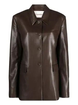 NANUSHKA Hadasa Faux-Leather Blazer