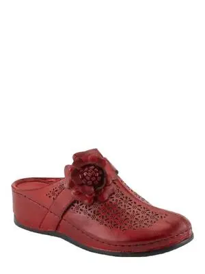 SPRING STEP SHOES Lilybean Wedge Mule - Red