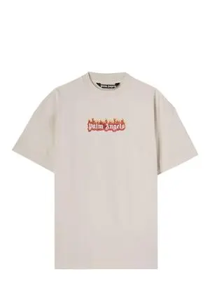 Palm Angels Gd Burning Logo Classic Tee 'off - White