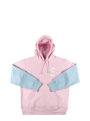 Supreme S Logo Split Hooded Sweatshirt - Pink