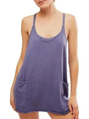 Free People Hot Shot Racerback Tank Minidress - Blue Indigo