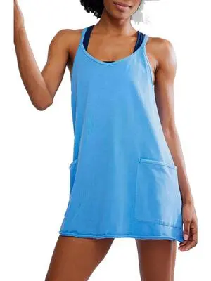 Free People Hot Shot Racerback Tank Minidress - Riviera Blue