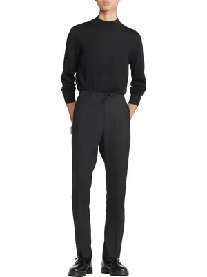 Sandro Wool Blend Pants Black