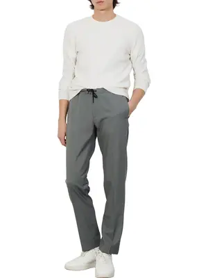Sandro Wool Blend Pants Light Grey