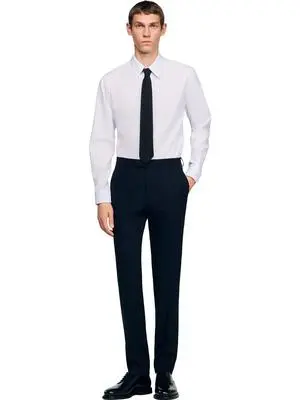 Sandro Wool Suit Trousers - Navy Blue