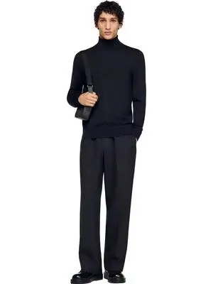 Sandro Turtleneck Wool Sweater - Black