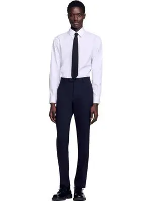 Sandro Wool Suit Pants - Navy Blue