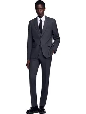 Sandro Wool Suit Jacket - Mocked Grey