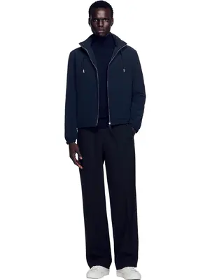 Sandro Technical Fabric Jacket - Navy Blue