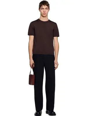 Sandro Knitted T-shirt - Chocolate