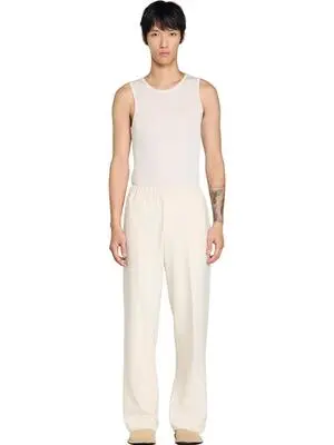 Sandro Wide-Leg Jersey Trousers Ecru