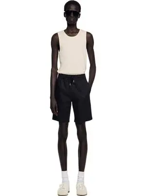 Sandro Cotton Drawstring Shorts - Black