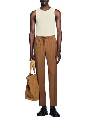 Sandro Sandro Straight-Leg Trousers Camel