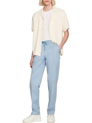 Sandro Sandro Straight-Leg Trousers Light Blue