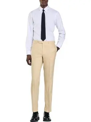 Sandro Linen Suit Trousers Light Beige
