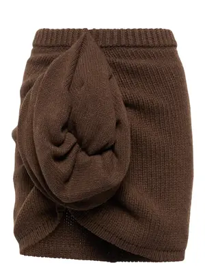 Magda Butrym Cashmere Miniskirt - Brown