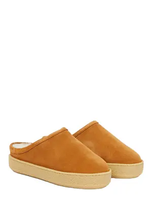 Isabel Marant Fozee Shearling-lined Slippers - Brown