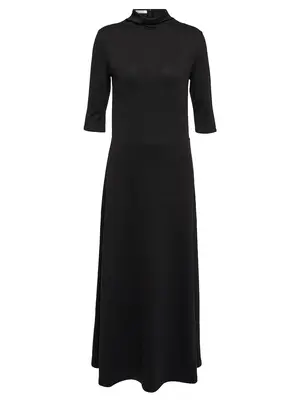 Vince Knitted Jersey Midi Dress - Black