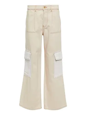GANNI Angi Organic Cotton Cargo Jeans - Neutrals