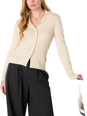 Whistles Phoebe Knit Shirt Oatmeal