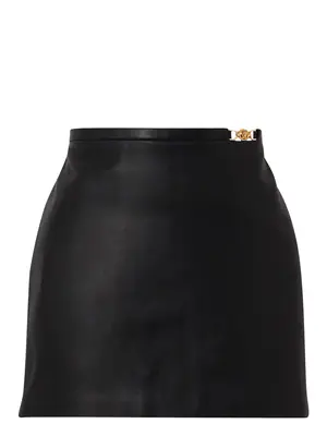 Versace Icons Leather Mini Skirt - Black