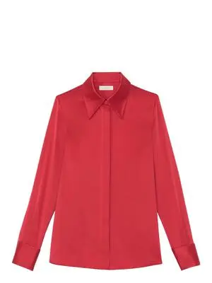 Lafayette 148 New York Plus-size Silk Charmeuse Blouse - Spark