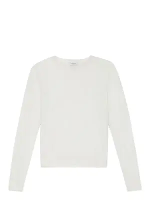 Lafayette 148 New York Fine Cashmere Fitted Crewneck Sweater - Cloud