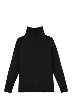Lafayette 148 New York Cashmere Long Sleeve Turtleneck Sweater - Black